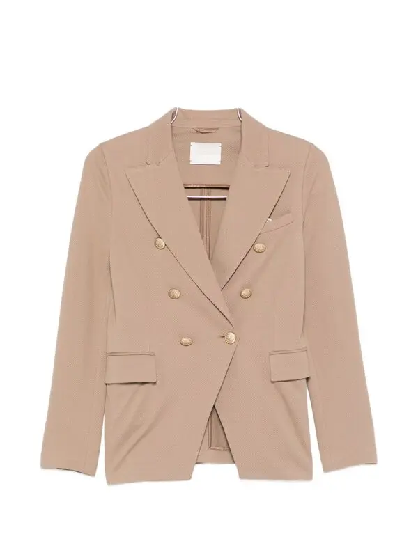 CIRCOLO 1901 Double-breasted Textured Jacket - Brown