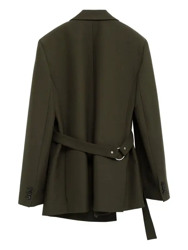 Loewe Wool Draped Blazer Jacket With Belt Ring Detail