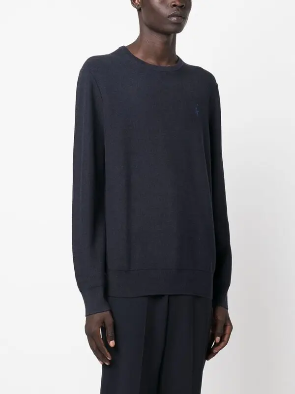 Polo Ralph Lauren Logo Embroidered Crew Neck Sweater - Blue