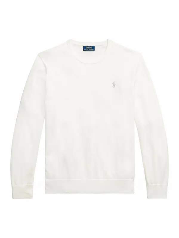 Polo Ralph Lauren Long Sleeve Logo Pullover Sweater - White