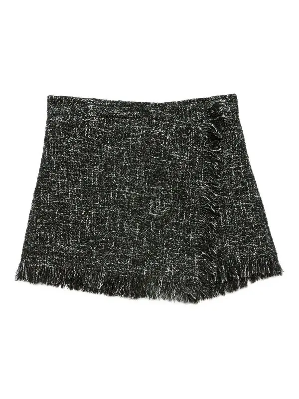 MSGM Tweed Fringe Skirt