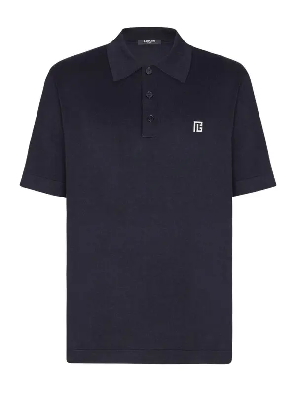 Balmain Silk Polo Shirt - Blue