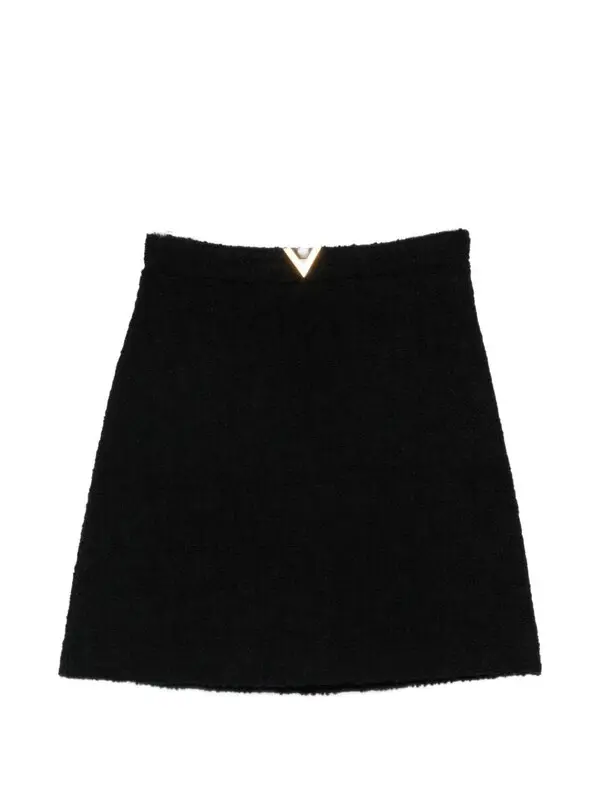 Valentino Garavani Vlogo Signature Wool Mini Skirt - Black