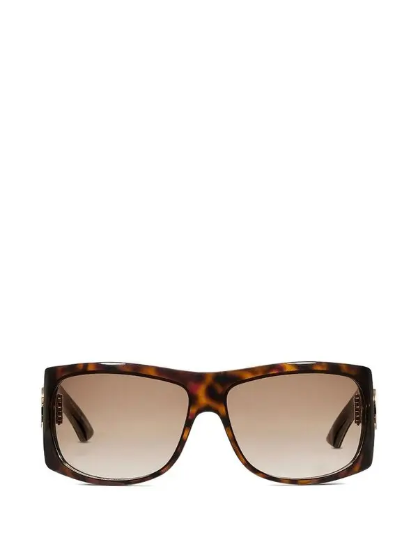 Gucci Rectangular Sunglasses With Tortoiseshell Effect - Brown