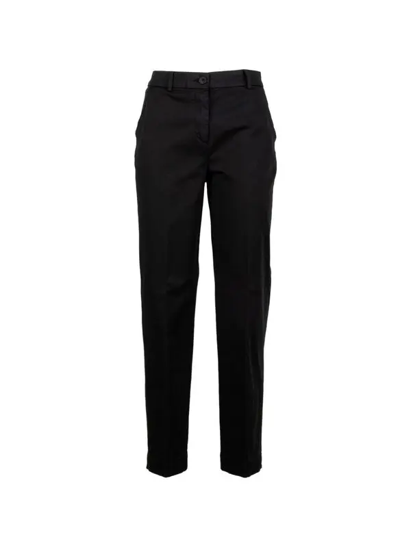 VIA MASINI 80 Slim Fit Trousers With Button Fastening And Welt Pocket - Black