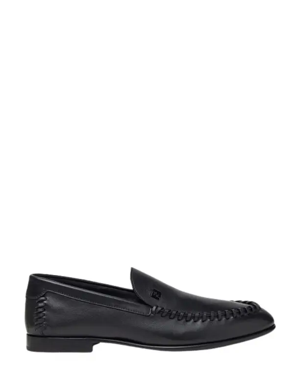 Fendi Braided Leather Moccasins