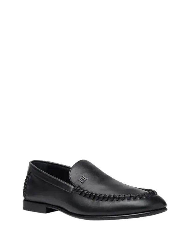 Fendi Braided Leather Moccasins