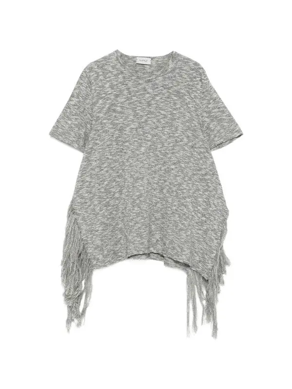 MRZ Cotton Fringed T-shirt - Black