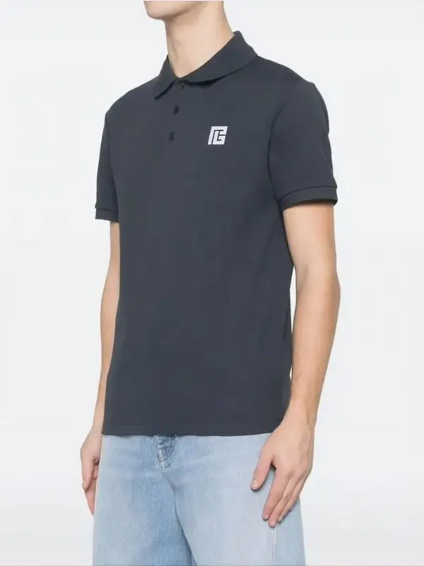 Balmain Cotton Polo Shirt - Blue