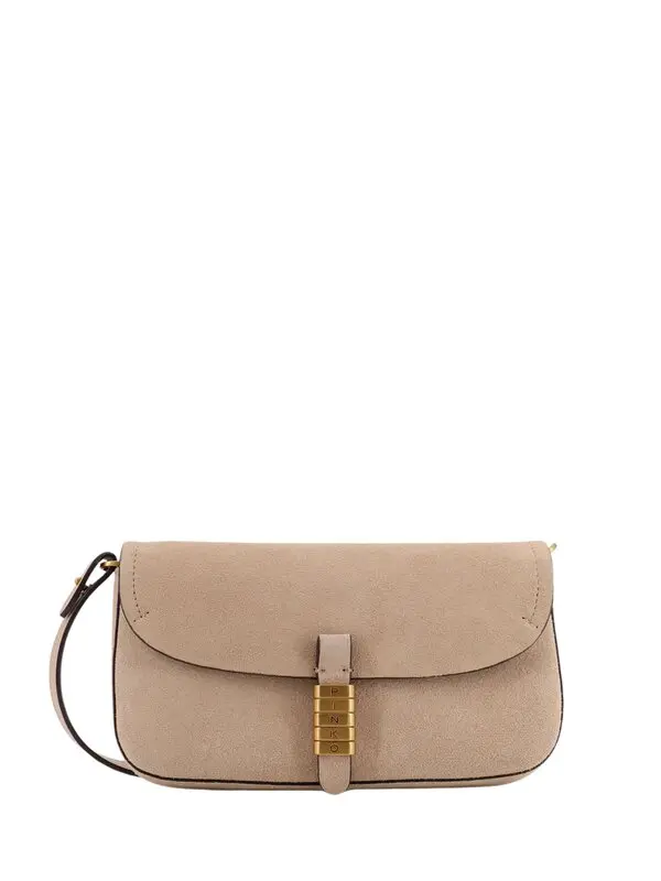 Pinko Saddle Flat Bag - Beige