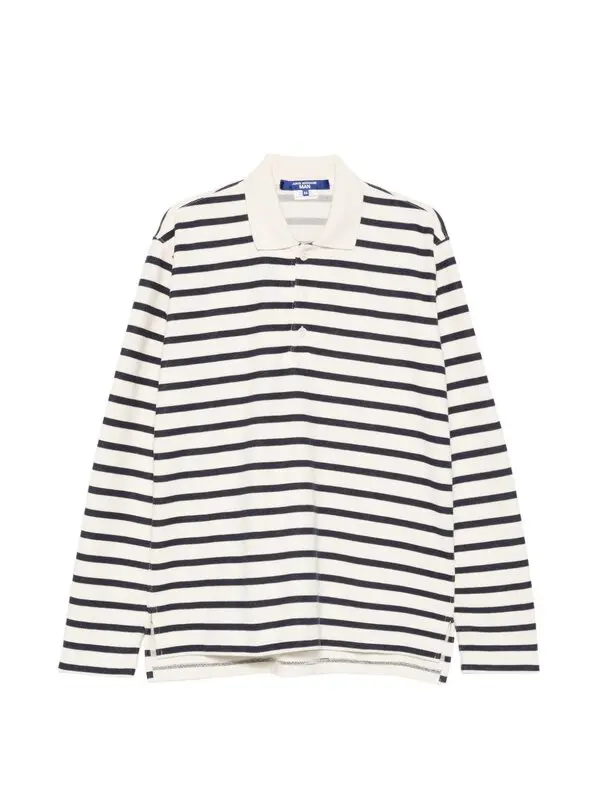 Junya Watanabe Striped Cotton Polo Shirt - Beige