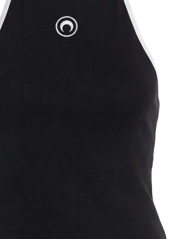 MARINE SERRE Moon Cotton Tank Top - Black