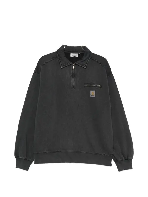 Carhartt Work In Progress Cotton Half-zip Sweatshirt With Logo Patch