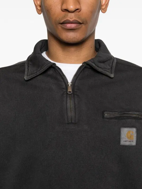 Carhartt Work In Progress Cotton Half-zip Sweatshirt With Logo Patch