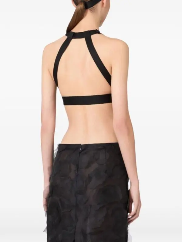 Max Mara Sleeveless Halterneck Silk Top With Cut-out Detail