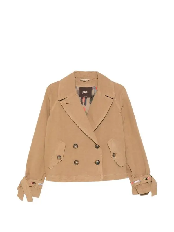 BAZAR DE LUXE Short Double-breasted Jacket With Notched Lapels And Tie Cuffs