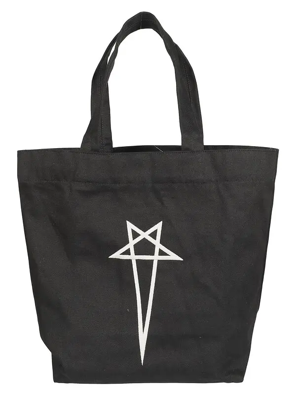 Rick Owens Canvas Tote Bag With Logo - Black