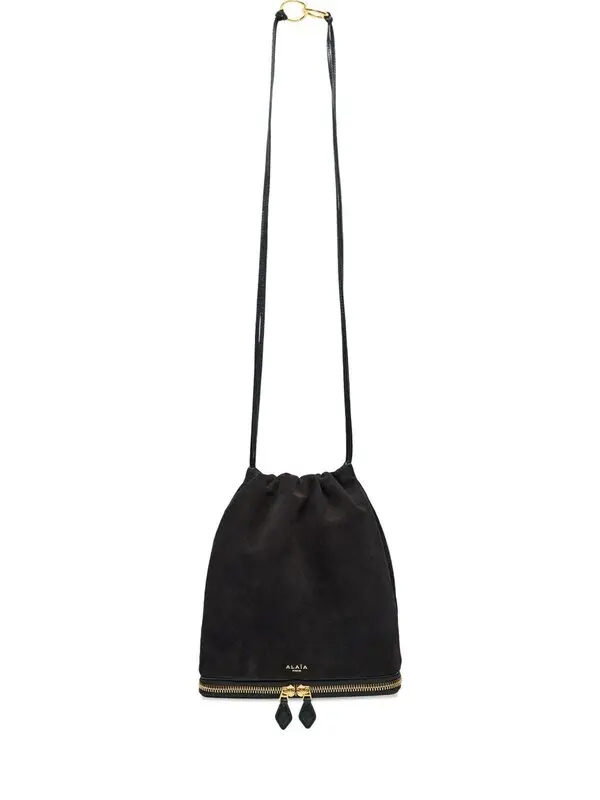 Alaïa Le Pochon Suede Leather Bucket Bag - Black