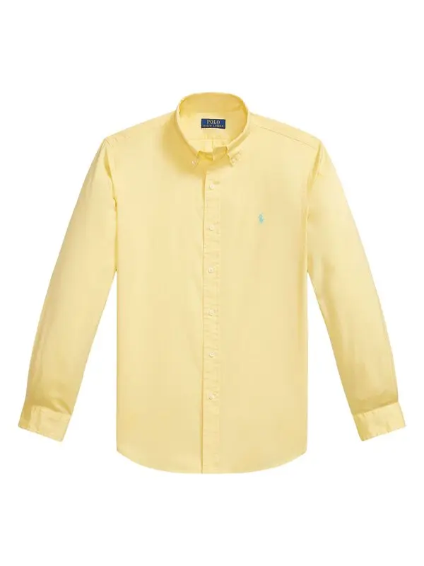Polo Ralph Lauren Cotton Button-up Shirt With Logo Embroidery - Yellow