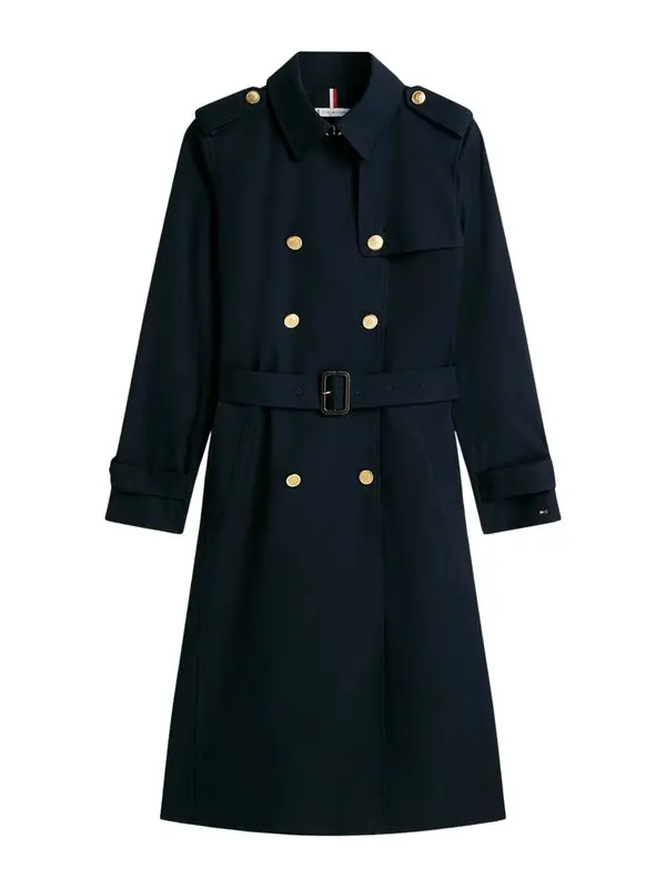 Tommy Hilfiger Slim Fit Trench Coat With Button Detailing