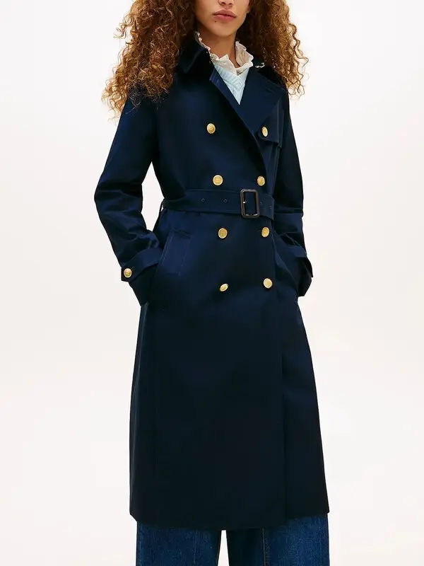 Tommy Hilfiger Slim Fit Trench Coat With Button Detailing