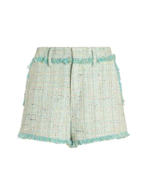GENNY Multi-thread Jacquard Shorts With Fringe Detail