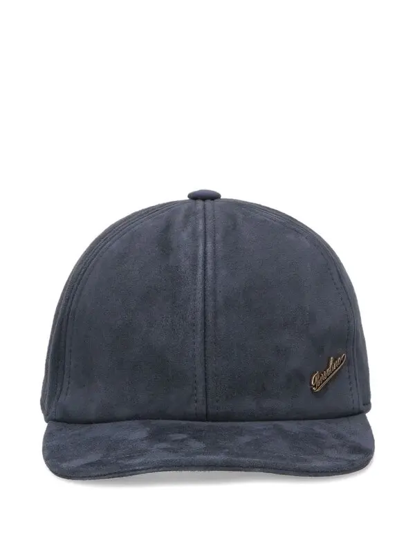 Borsalino Suede Leather Baseball Cap - Blue
