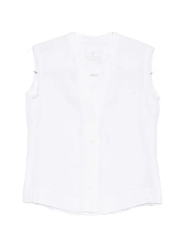 TRAME AUREE Sleeveless Linen Blouse