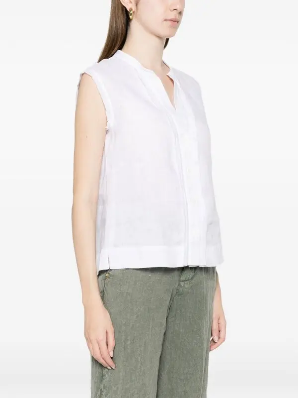 TRAME AUREE Sleeveless Linen Blouse