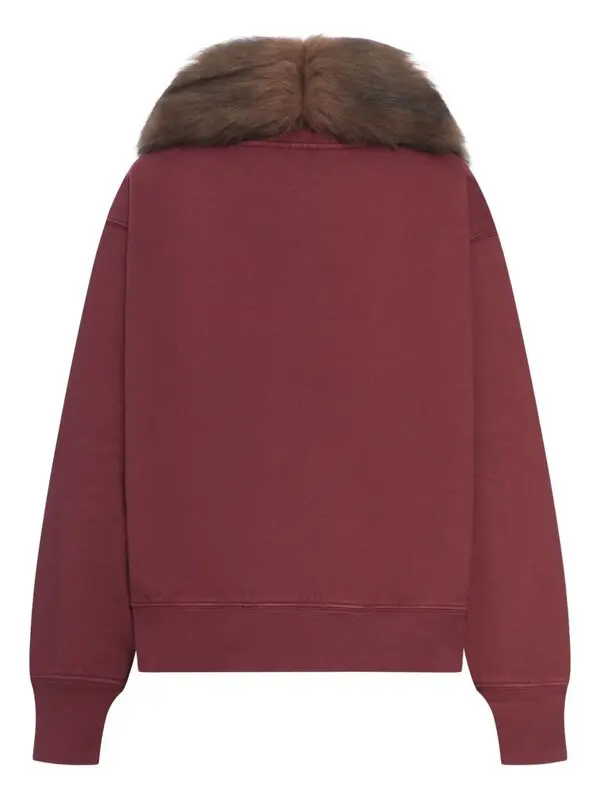Prada Cotton Polo Sweater With Fur Collar