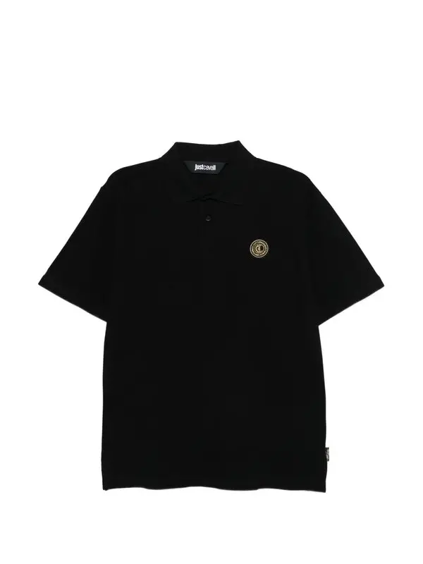 Just Cavalli Polo Shirt With Logo - Black
