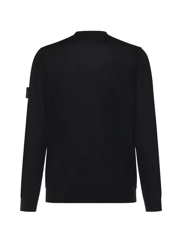 Stone Island Cotton Crew Neck Sweater - Black
