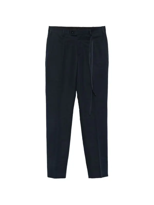 Brioni Pienza Cotton And Linen Trousers - Blue