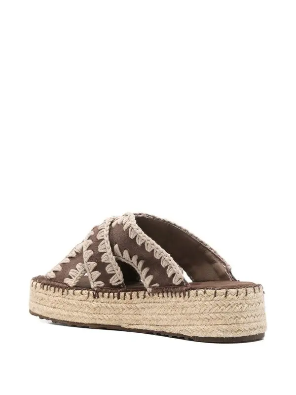 Mou Jute Platform Sandals With Buckle Fastening