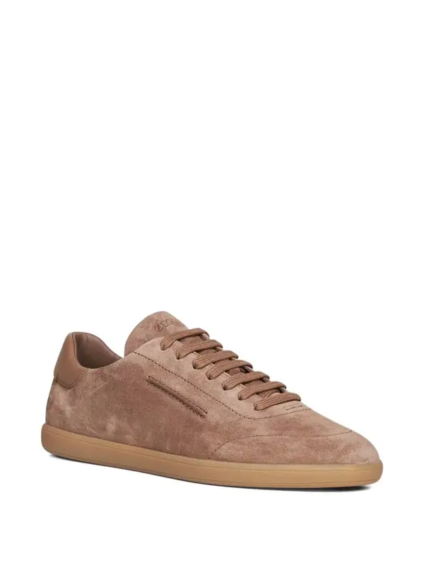 Zegna Suede Lace Up Sneakers - Brown