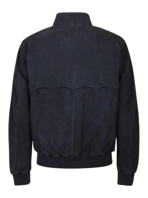 BARACUTA Suede Bomber Jacket - Blue