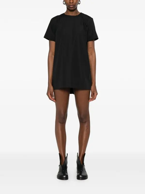 Sacai Cotton Mini Dress With Pleated Back