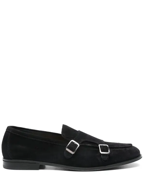 DOUCAL'S Suede Monk Strap Moccasins - Blue