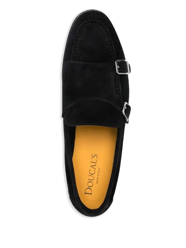 DOUCAL'S Suede Monk Strap Moccasins - Blue