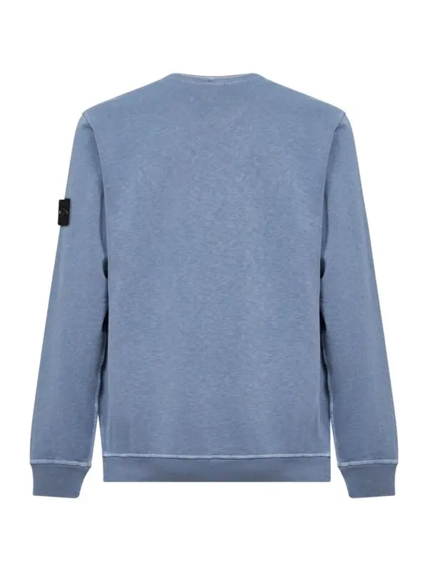 Stone Island Crew Neck Sweater With Logo - Blue