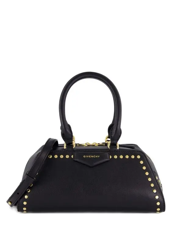 Givenchy Antigona Ew Mini Leather Handbag With Studded Details - Black