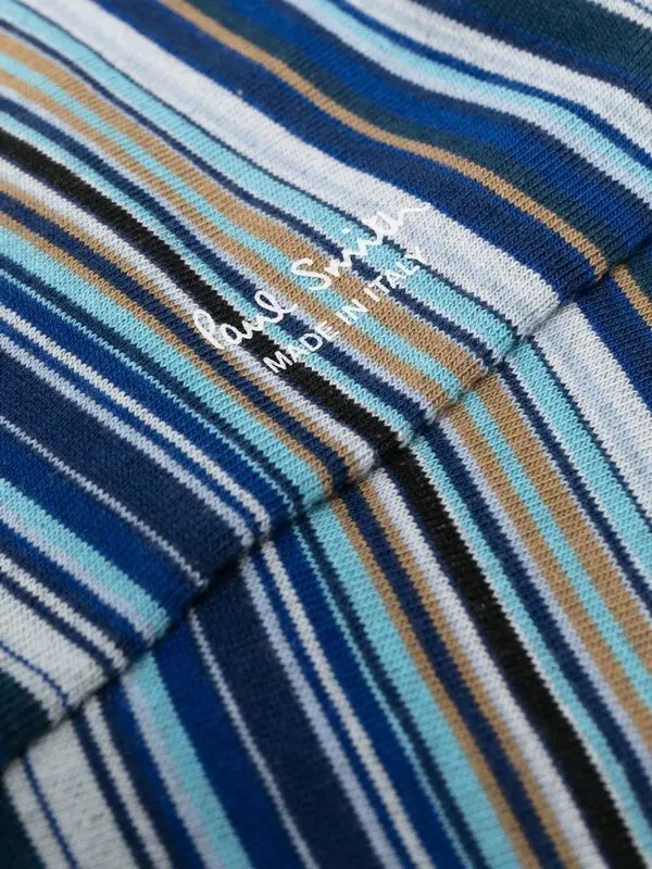 Paul Smith Striped Crew Socks - Blue