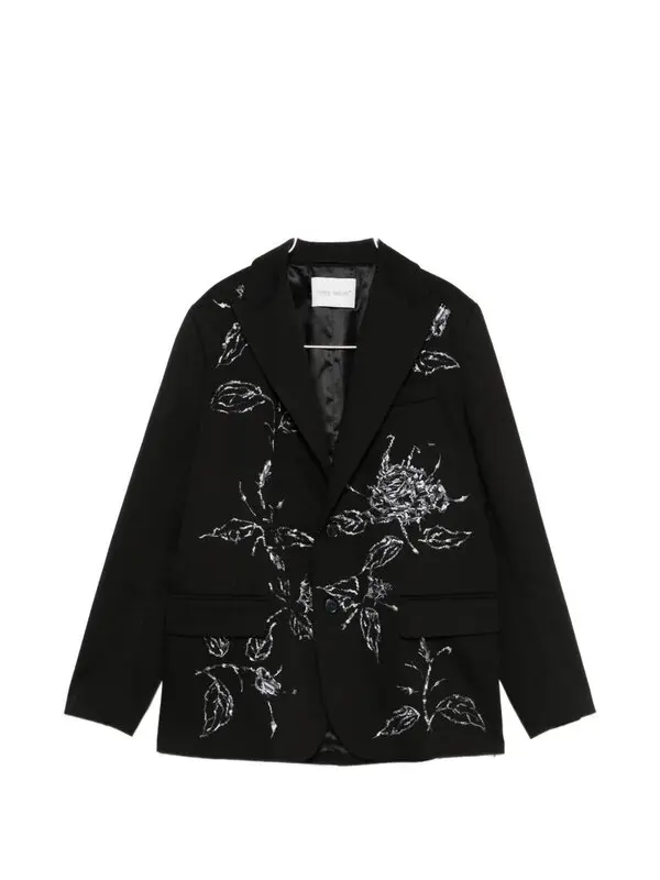 HIPPY REALISTI Cotton Single-breasted Blazer With Floral Print