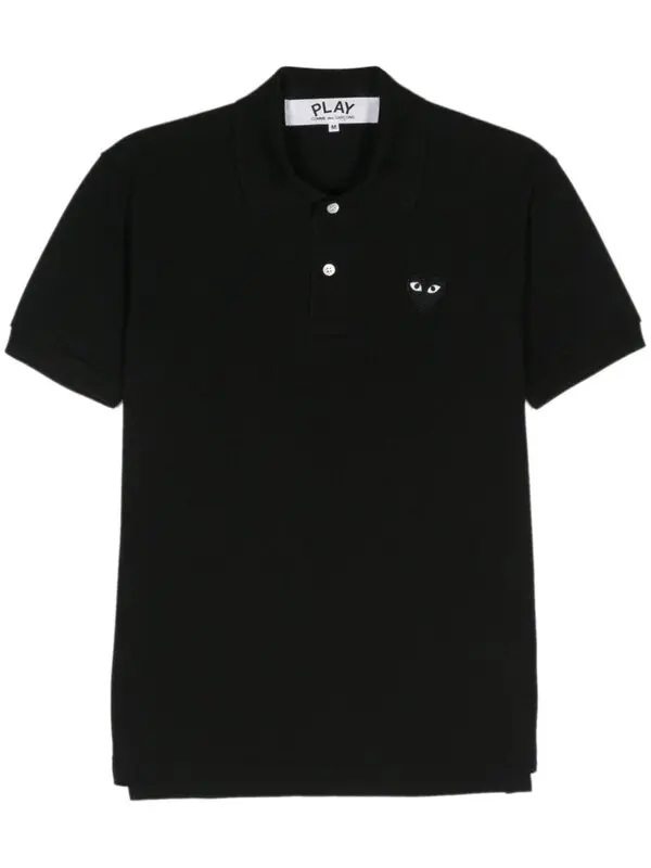 Play Comme Des Garcon Cotton Polo Shirt - Black