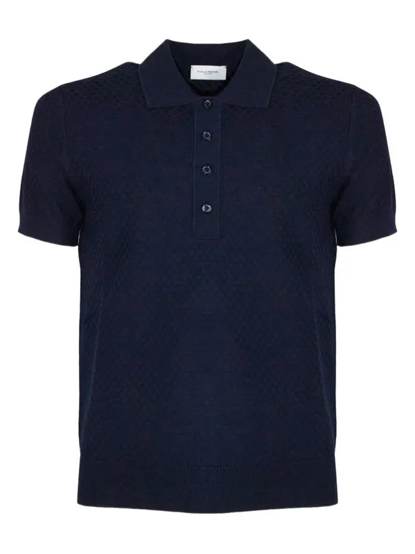 PAOLO PECORA Knitted Polo Shirt - Blue