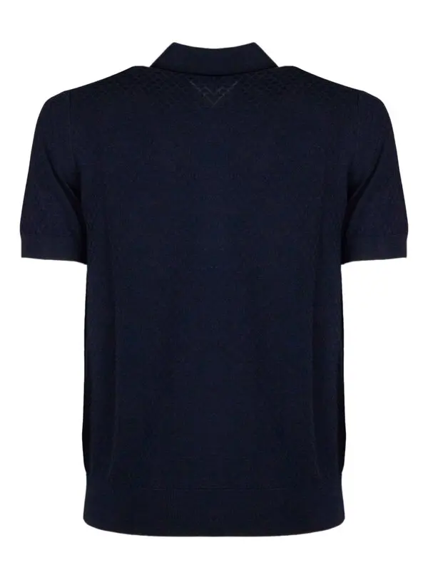 PAOLO PECORA Knitted Polo Shirt - Blue