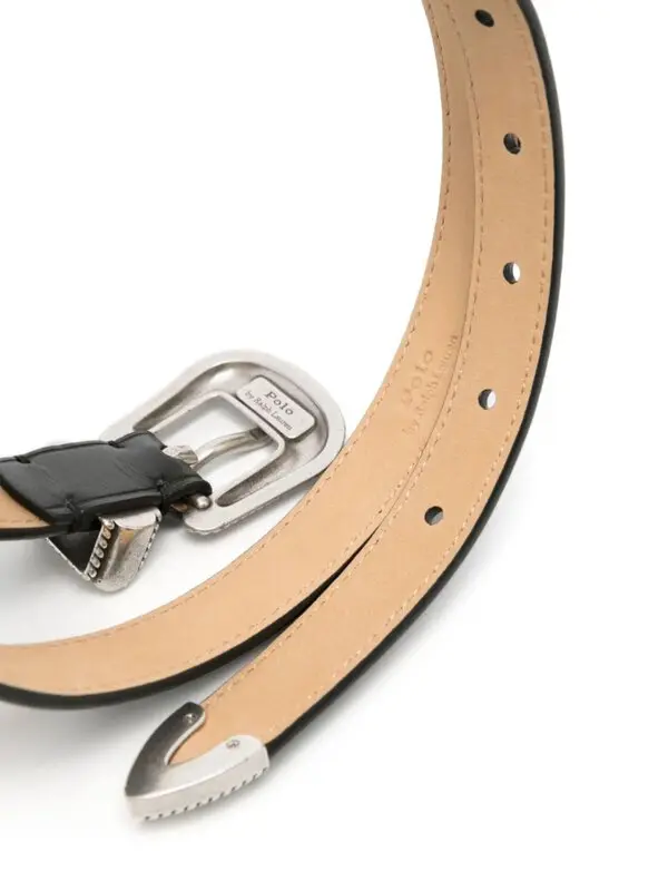 Polo Ralph Lauren Leather Belt With Silver Buckle