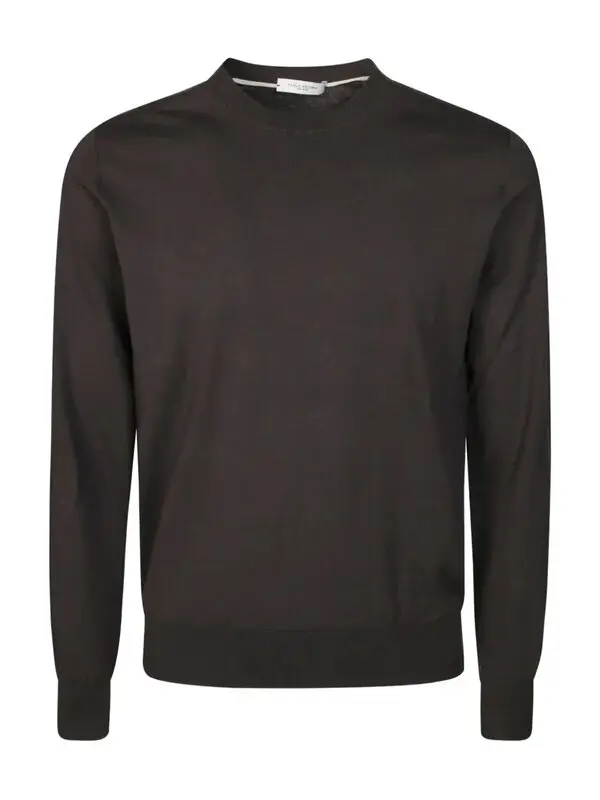 PAOLO PECORA Crew Neck Sweater - Brown
