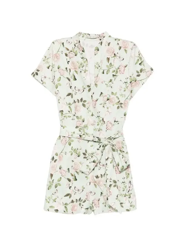 Alice + Olivia Lucy Printed Playsuit - Green