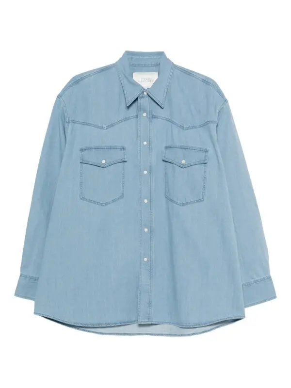 Studio Nicholson Denim Shirt With Contrast Stitching